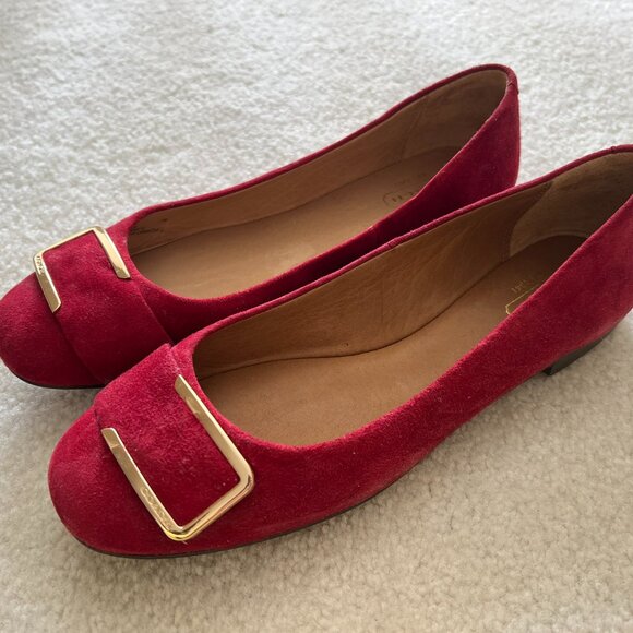 Coach | Shoes | Coach Red Suede Flats Size 7 | Poshmark